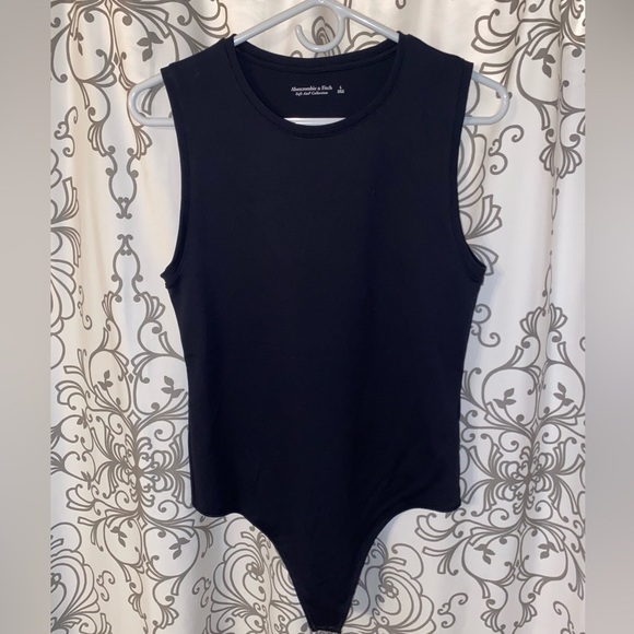 Abercrombie & Fitch | Tops | Abercrombie Fitch Black Seamless High Neck Soft Af Thong Bodysuit ...
